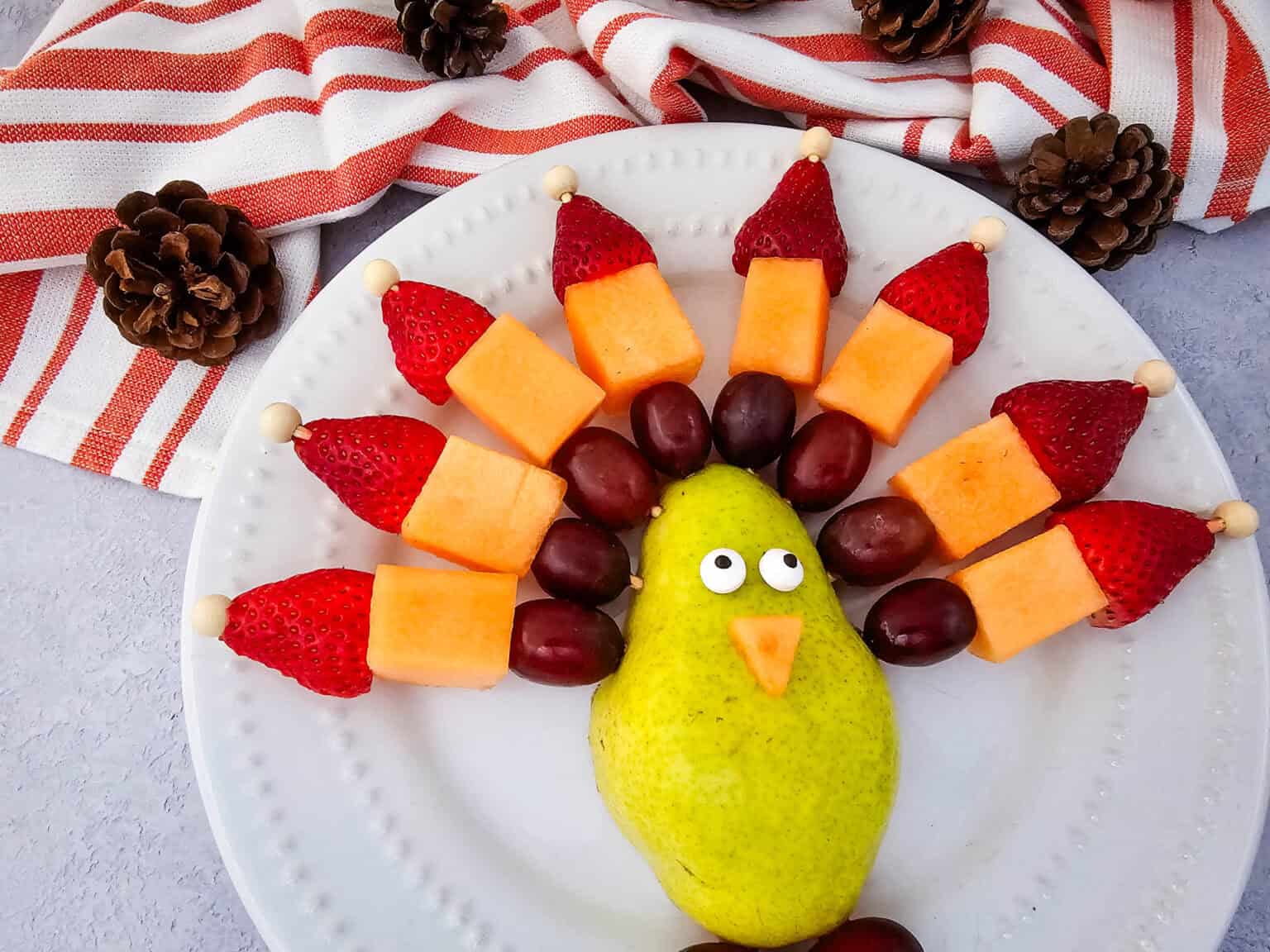Quick & Cute Turkey Fruit Skewers for Kids and Families - A Crazy Family
